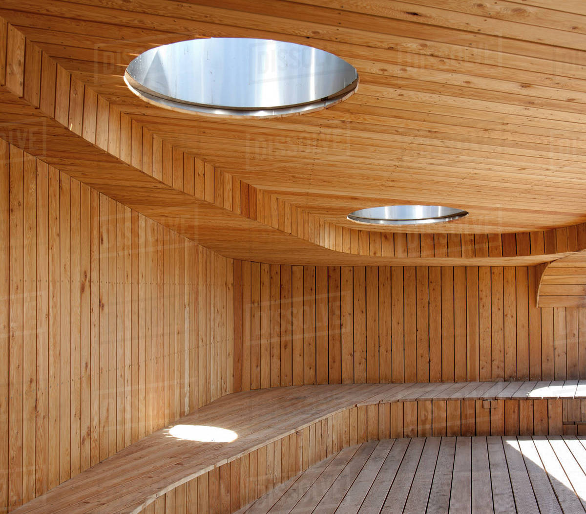 Wooden seating area - Stock Photo - Dissolve