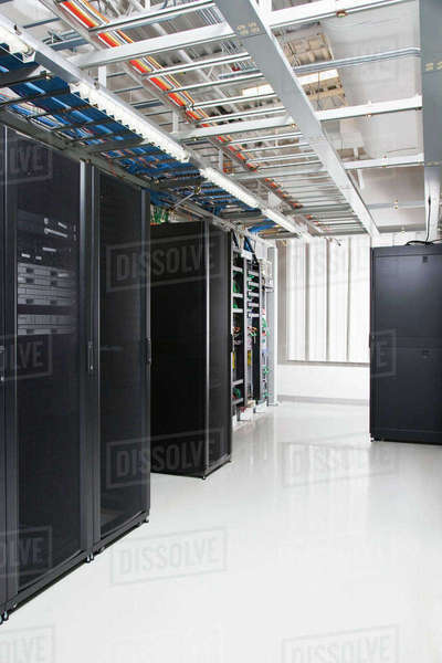 Computer servers in server room - Stock Photo - Dissolve