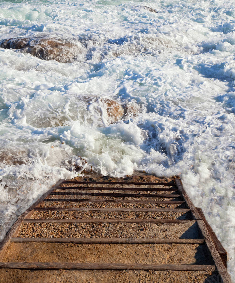 Stairway to Ocean Surf - Stock Photo - Dissolve