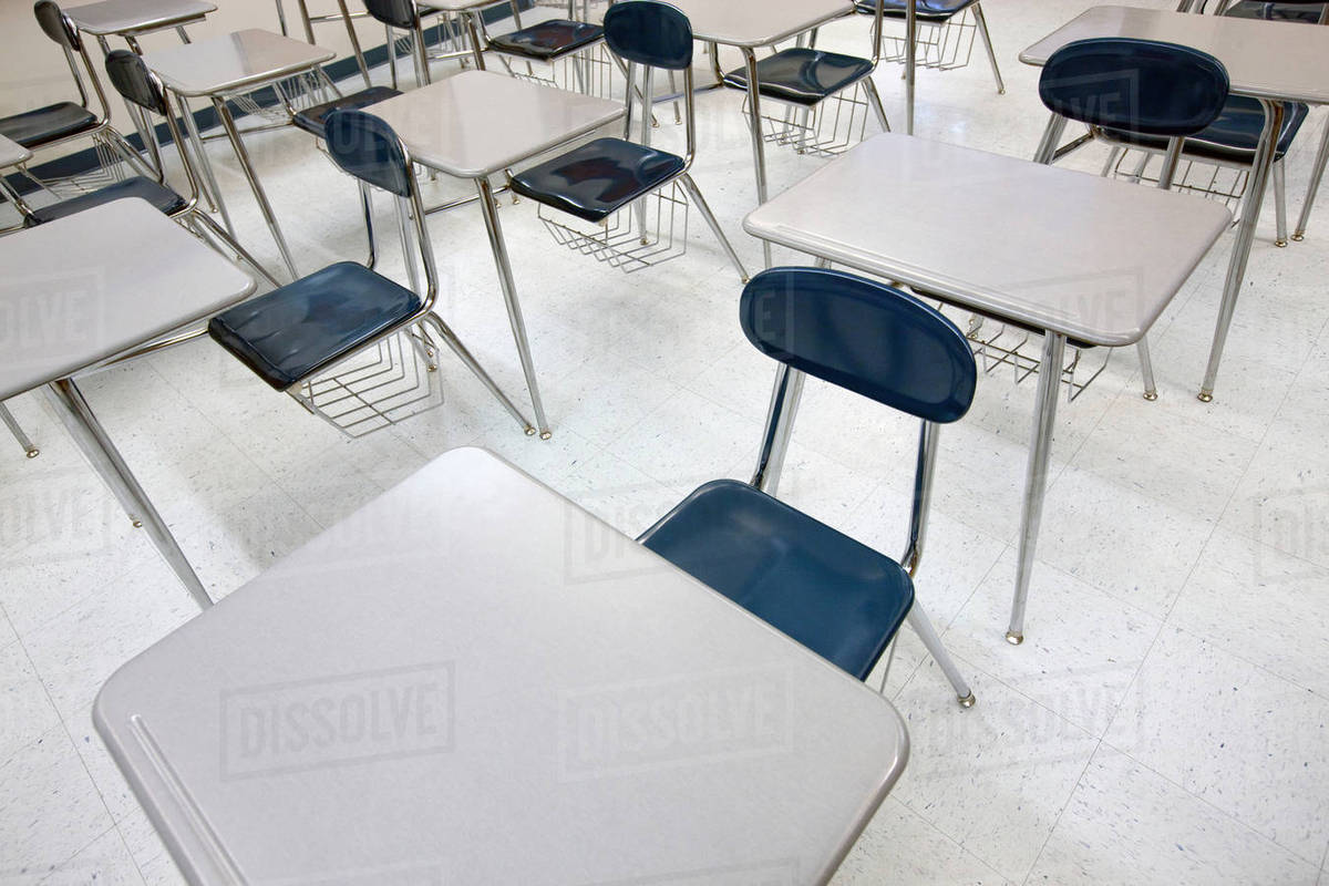 Desks in a Classroom - Royalty-free Stock Photo | Dissolve