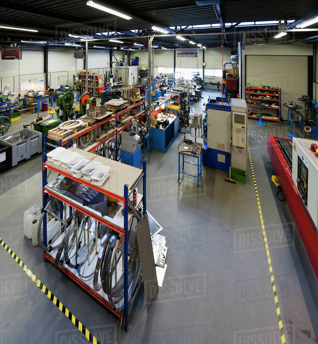 The factory floor of an industrial coiled spring factory - Royalty-free ...
