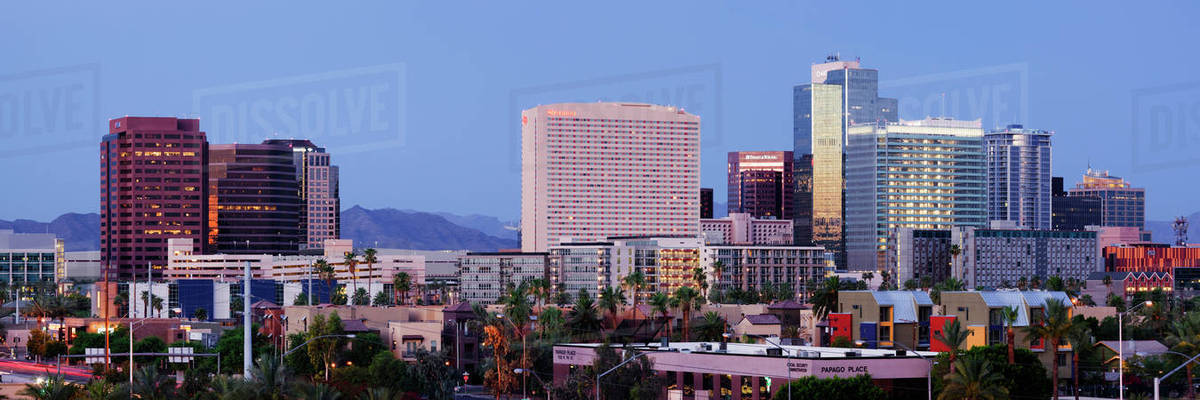 High Rise Buildings of Downtown Phoenix at Sunrise - Royalty-free Stock ...