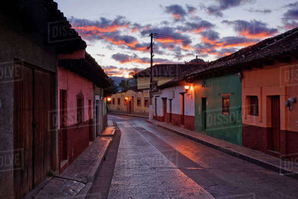 Empty Town Street at Dawn - Royalty-free Stock Photo | Dissolve
