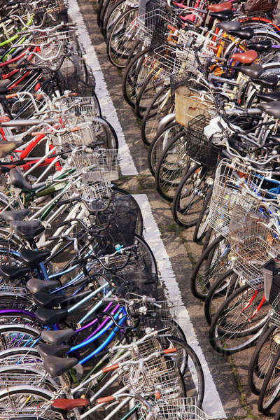 Rows of Parked Bicycles - Royalty-free Stock Photo | Dissolve