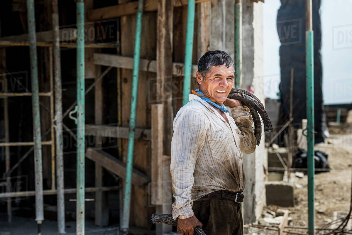 Hispanic construction worker at construction site - Royalty-free Stock ...