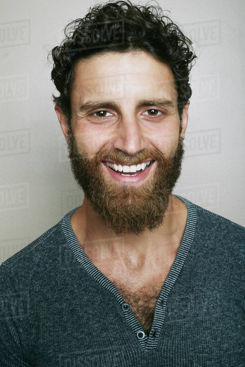 Smiling Caucasian man with beard looking at camera - Royalty-free Stock ...