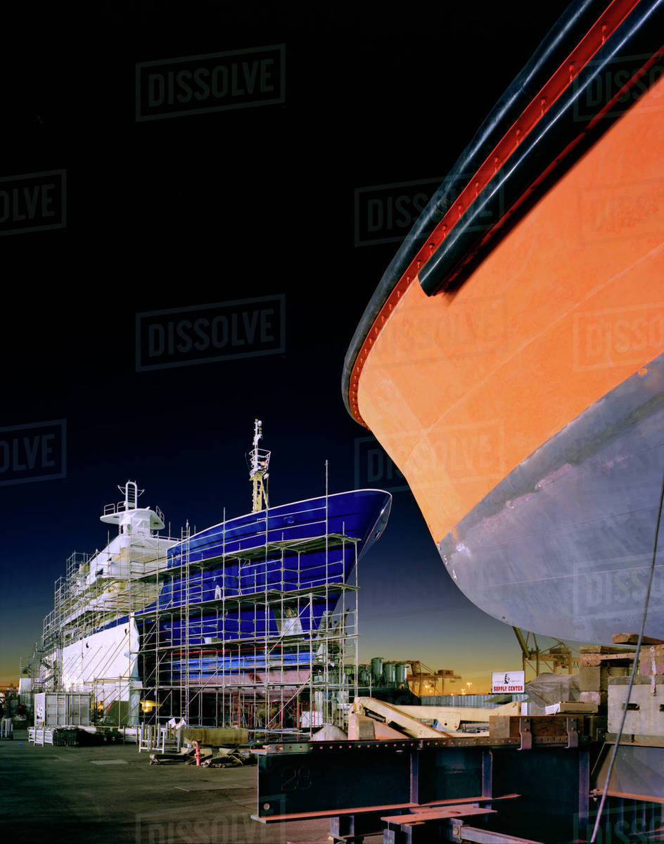 Scaffolding on ship in shipyard - Royalty-free Stock Photo | Dissolve