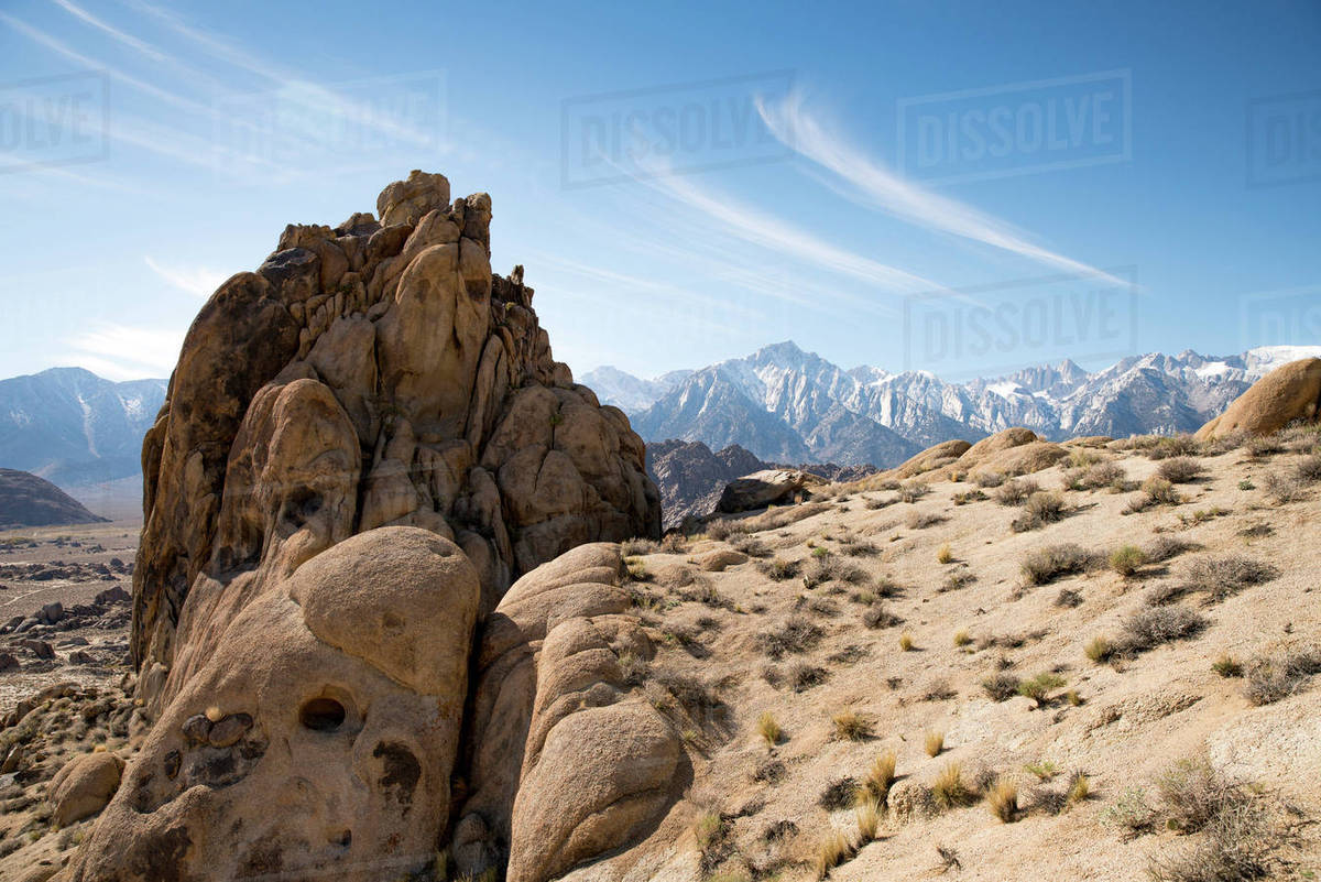 Rock formation in desert landscape - Stock Photo - Dissolve
