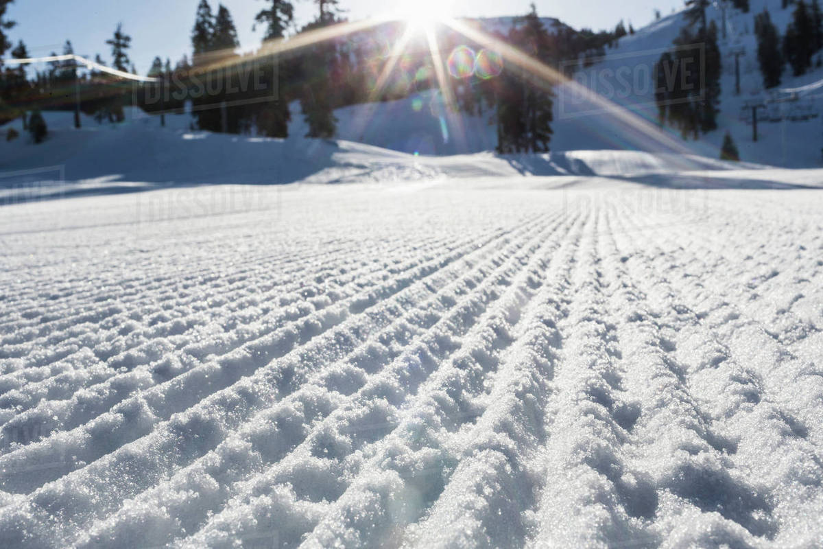 Ridges in snow covered field - Royalty-free Stock Photo | Dissolve