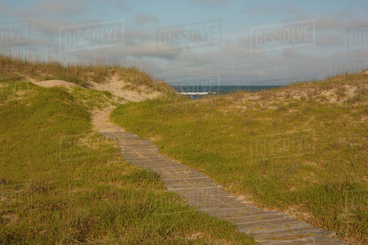 Boardwalk to ocean beach - Royalty-free Stock Photo | Dissolve