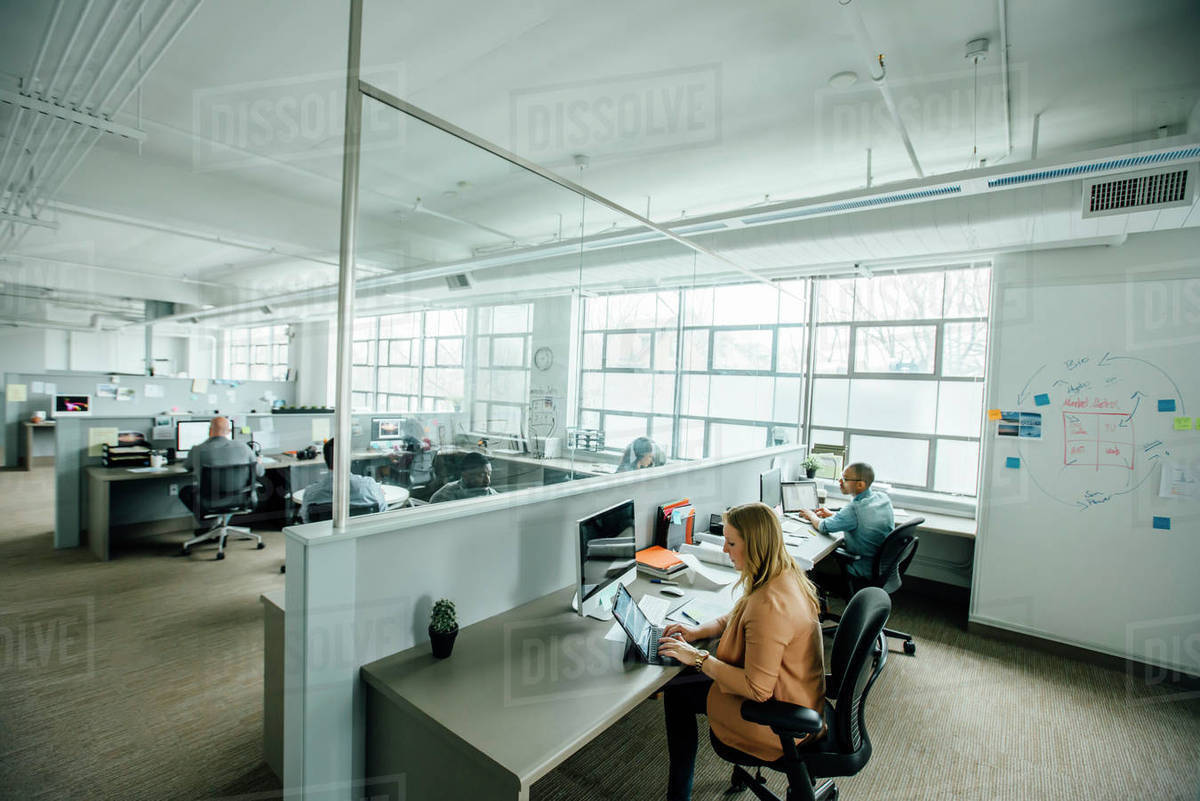 Business people working in busy office - Royalty-free Stock Photo ...