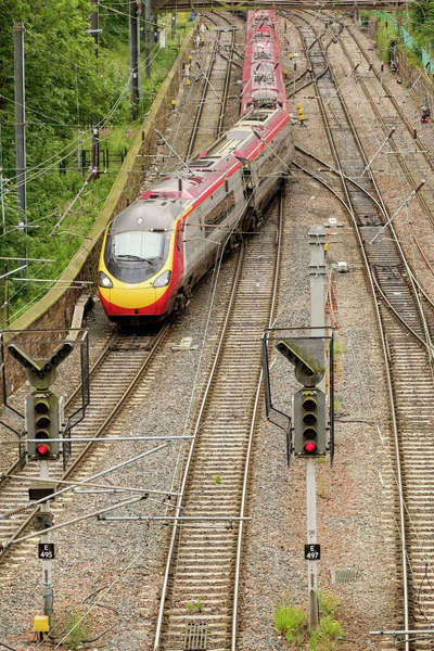 Train switching tracks - Royalty-free Stock Photo | Dissolve