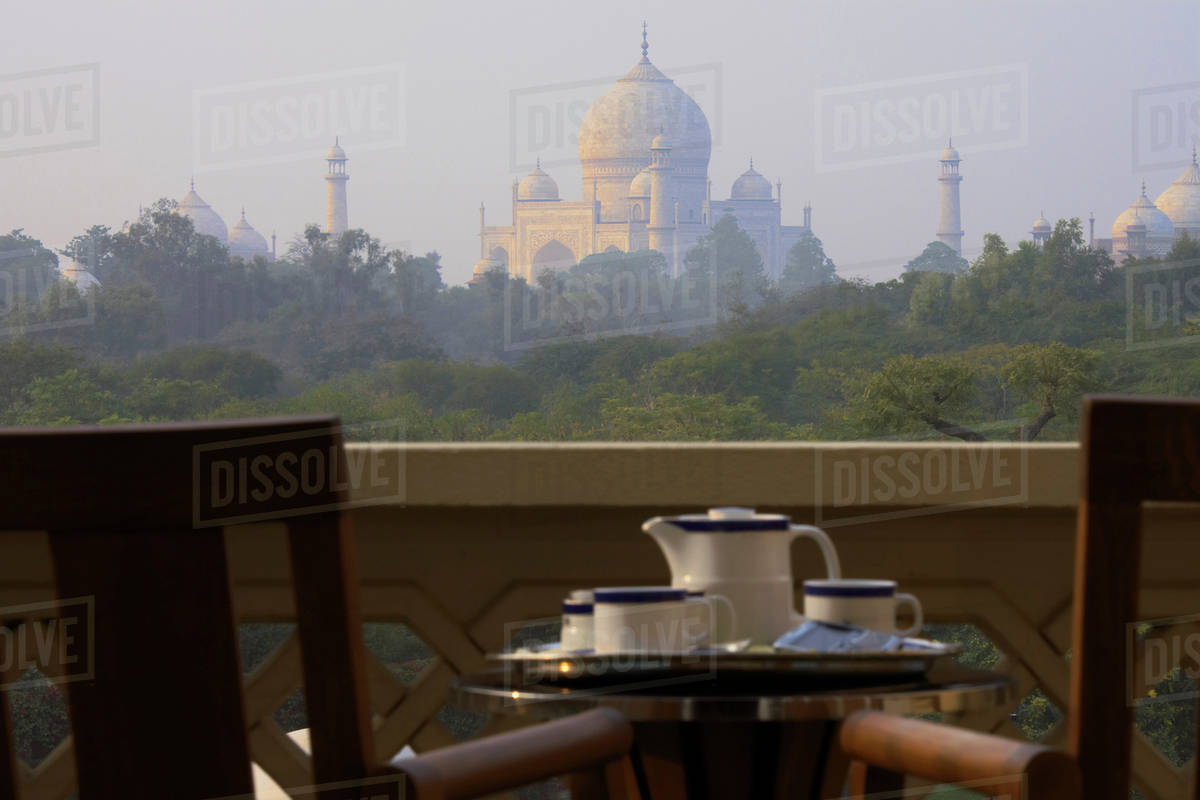 Balcony overlooking Taj Mahal, Agra, India - Royalty-free Stock Photo ...