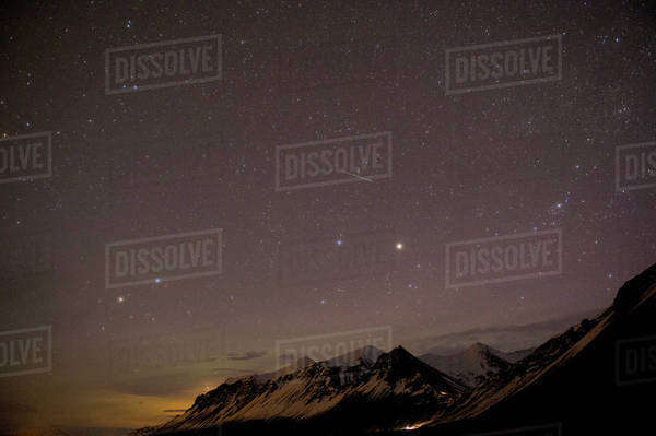 Starry sky over arctic landscape - Royalty-free Stock Photo | Dissolve