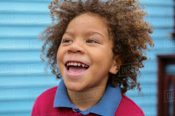 Pacific Islander boy laughing outdoors - Royalty-free Stock Photo ...