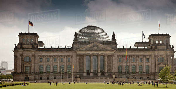 Columned building with glass dome, Berlin, Germany - Royalty-free Stock ...