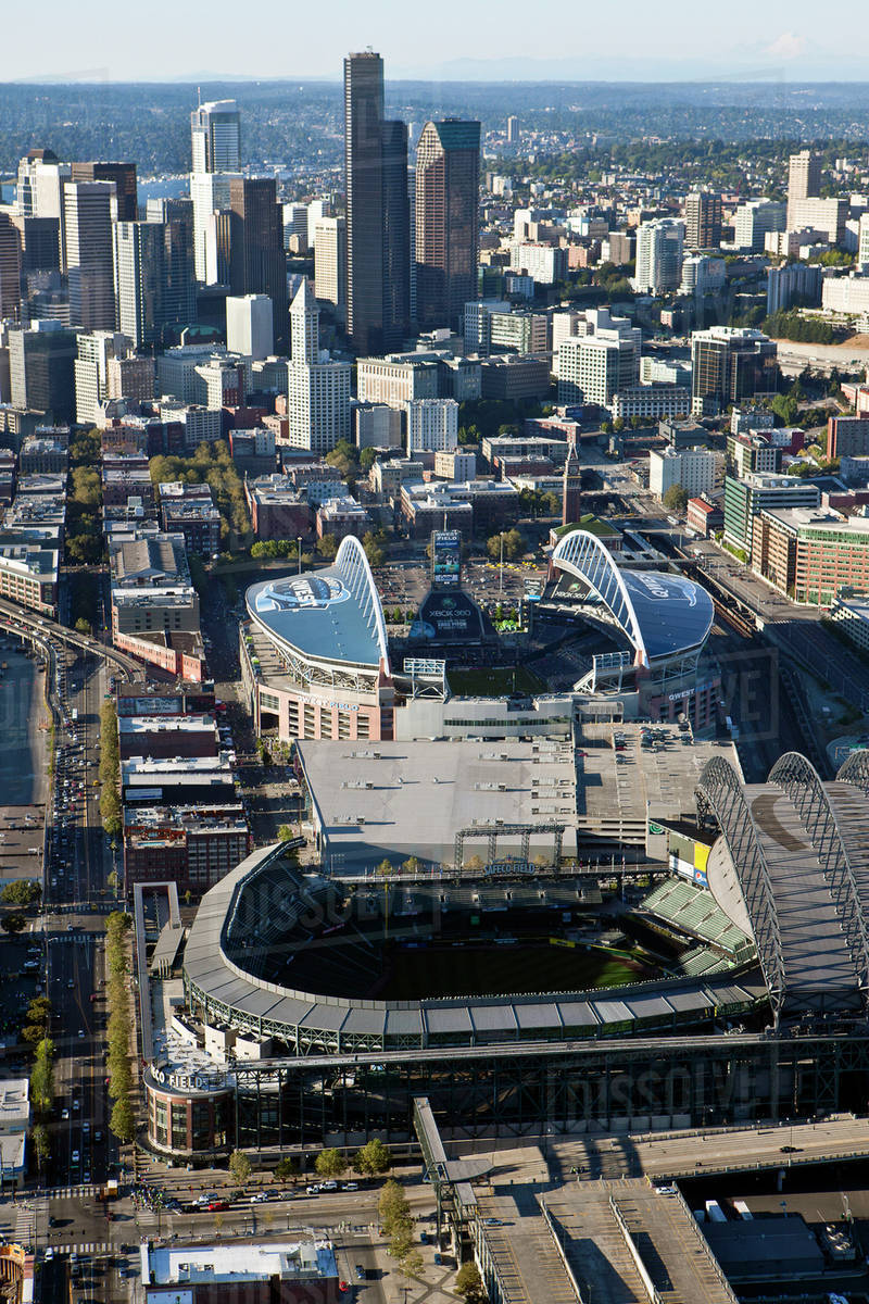 Aerial View of Seattle Stadiums - Royalty-free Stock Photo | Dissolve