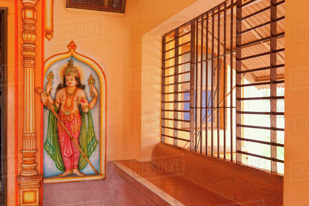 Indian Temple Bench and Artwork - Stock Photo - Dissolve