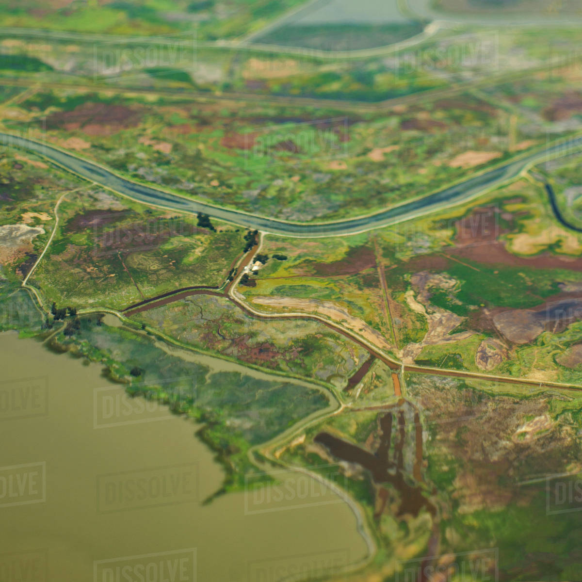 Aerial View of a Flood Plain - Stock Photo - Dissolve