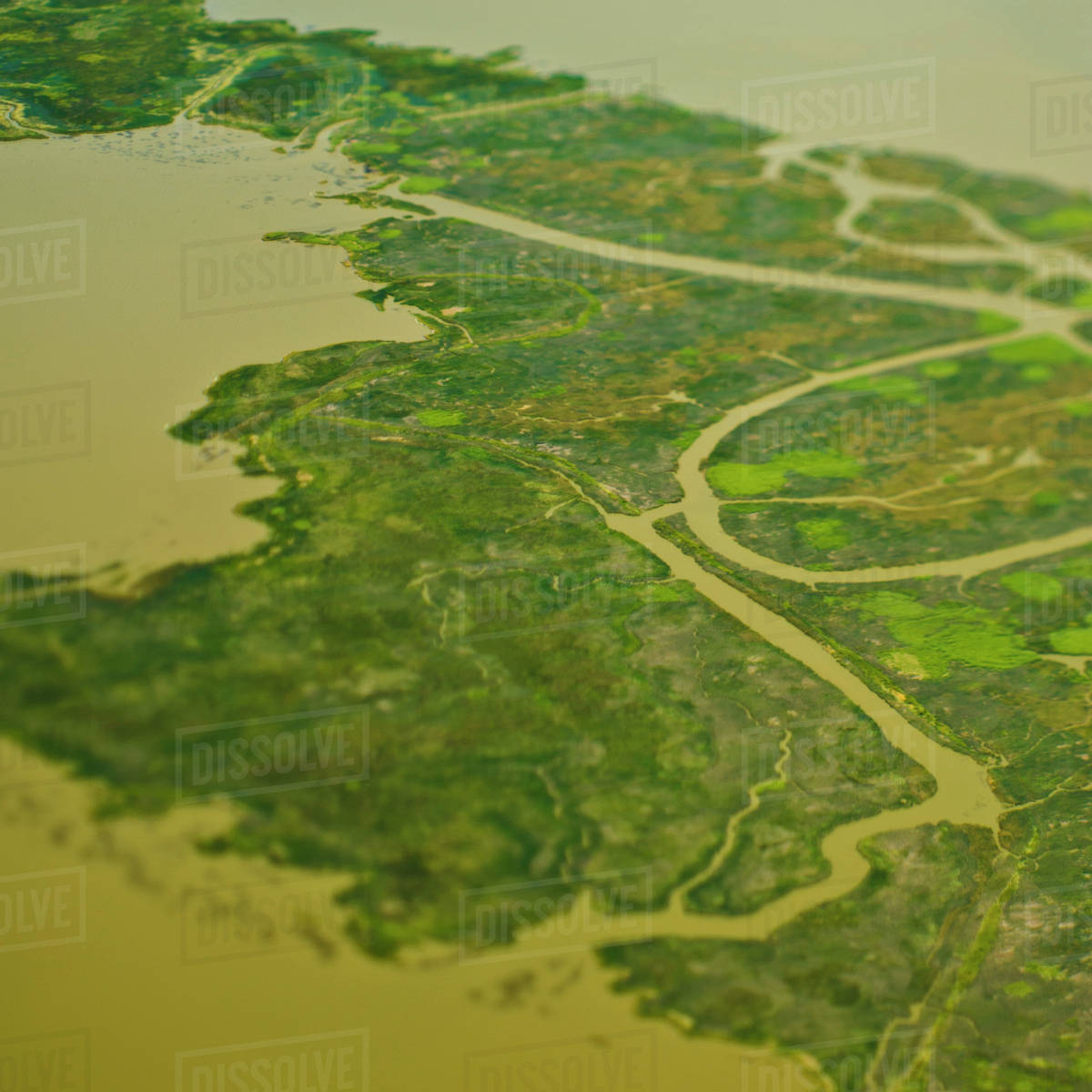 Aerial View of a Flood Plain - Stock Photo - Dissolve