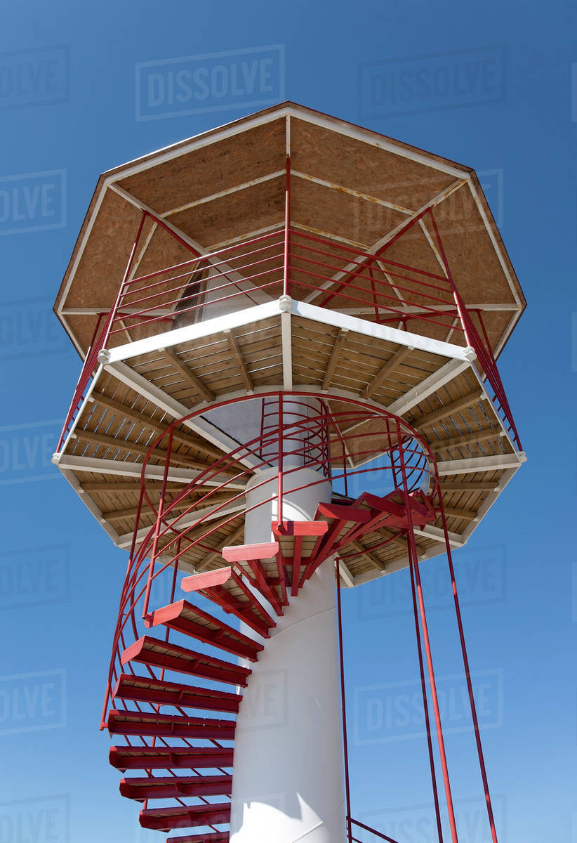 A tall watchtower with spiral staircase - Royalty-free Stock Photo ...