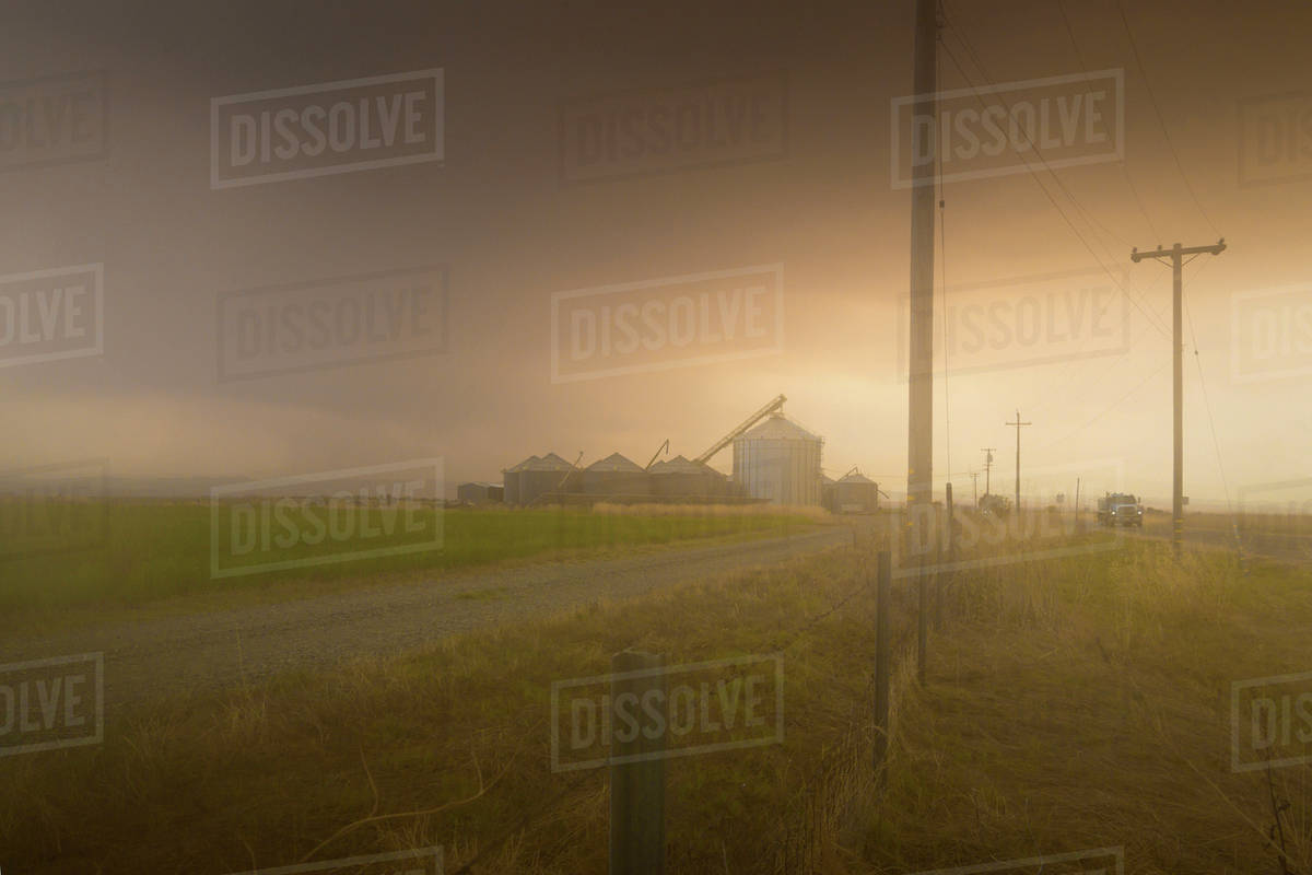 Dust storm over rural landscape - Royalty-free Stock Photo | Dissolve