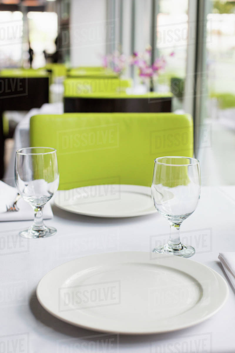 Set table in restaurant - Royalty-free Stock Photo | Dissolve