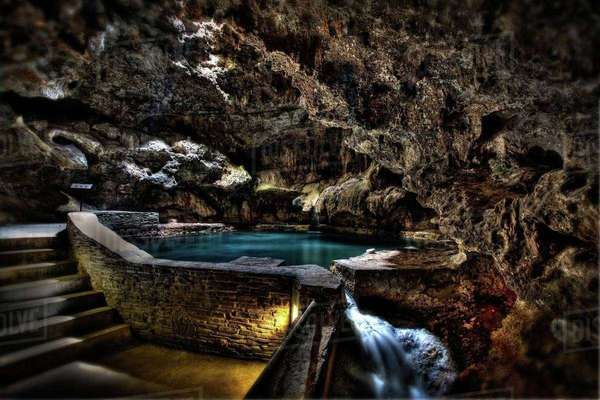 Interior of hot springs, Cave and Basin - Royalty-free Stock Photo ...