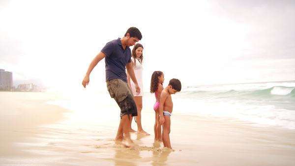 Brazilian Family plays on a beach in Brazil - 4K Royalty-free Stock ...