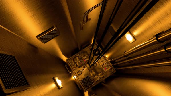 Elevator shaft lift shaft nuclear bunker vault - Stock Video Footage ...