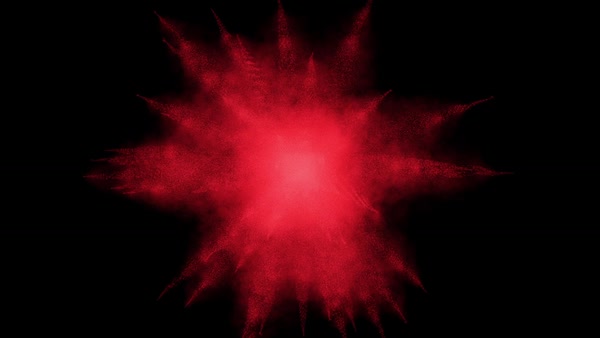 Cg animation of red powder explosion on black background. - Stock Video ...
