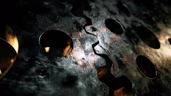 Background from rotating metal mechanisms. Business workflow concept ...