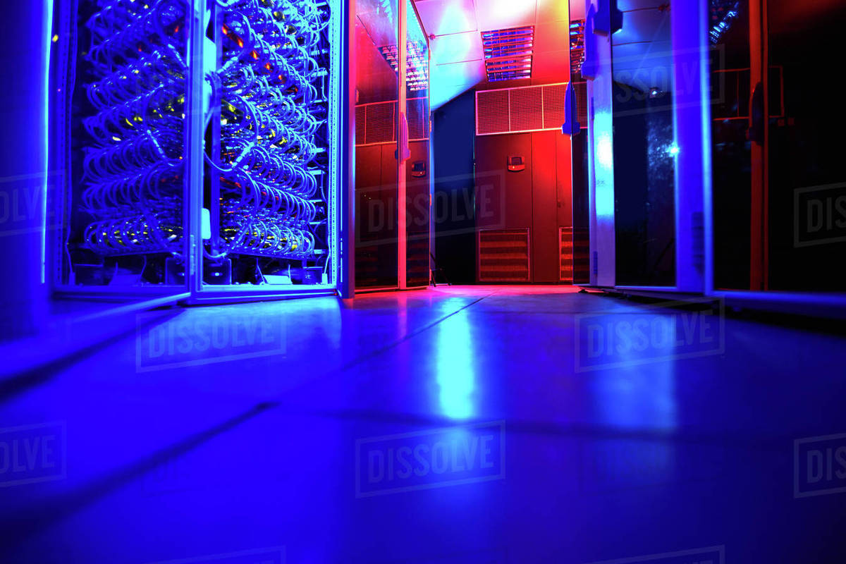 Interior of modern data center - Stock Photo - Dissolve