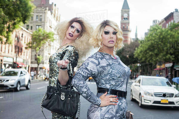 Two drag queens on a city street - Royalty-free Stock Photo | Dissolve