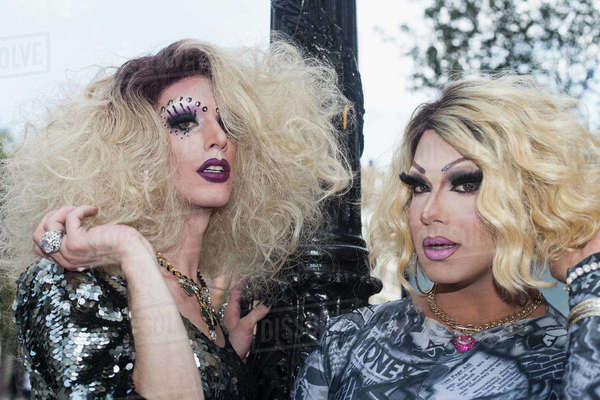 Portrait of two drag queens - Stock Photo - Dissolve
