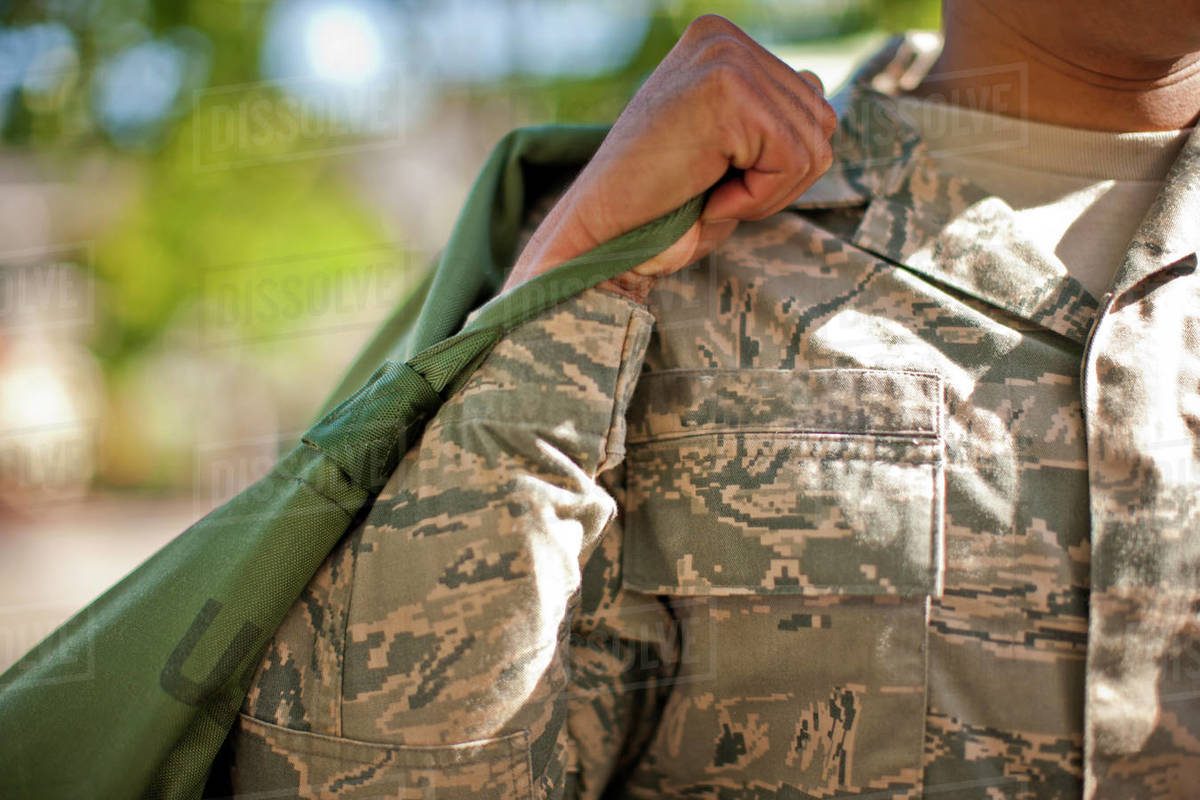 Duffel bag being carried by an army soldier. - Royalty-free Stock Photo ...