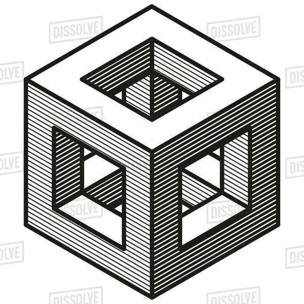 Illustration of cube against white background - Stock Photo - Dissolve