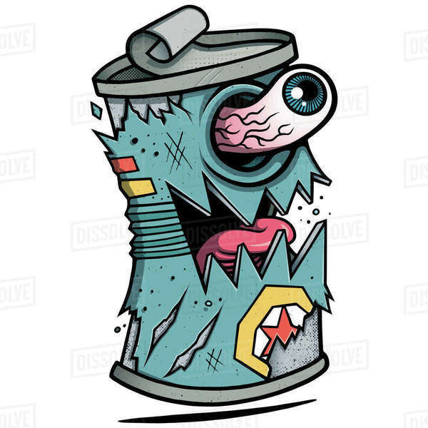 Cartoon illustration of tin can monster - Royalty-free Stock Photo ...