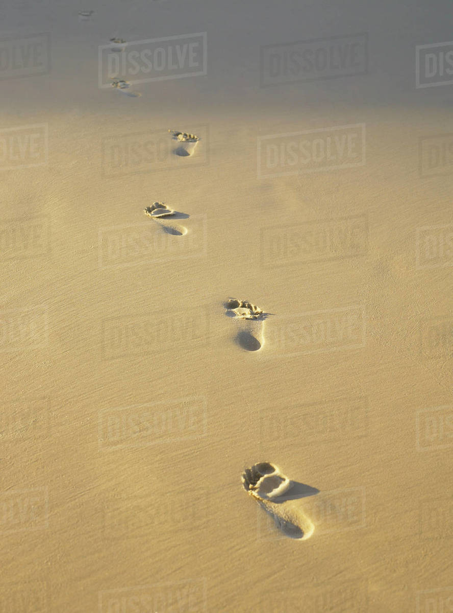 One set of footprints in the sand - Royalty-free Stock Photo | Dissolve