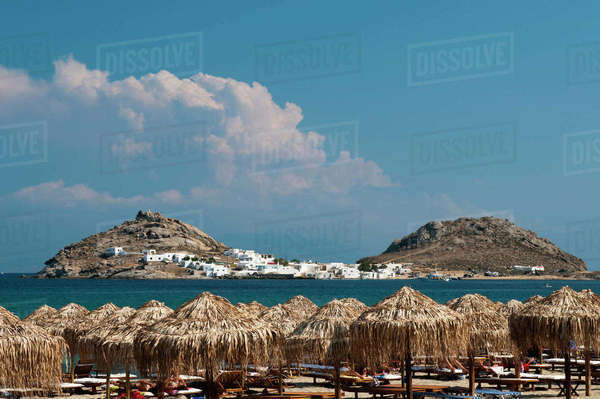 Cape Tarsanas from Kalafati Beach, Mykonos, Cyclades Islands, Greece ...