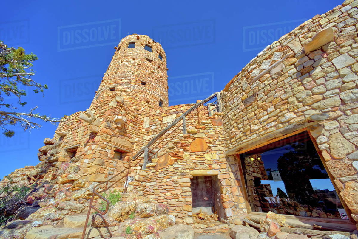 Closeup of the historic Watch Tower at Desert View Point on Grand ...