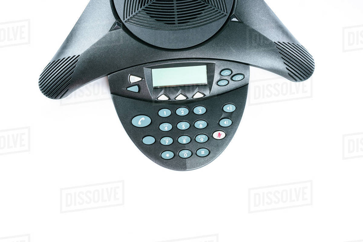 Top view of conference phone isolated on white - Royalty-free Stock ...