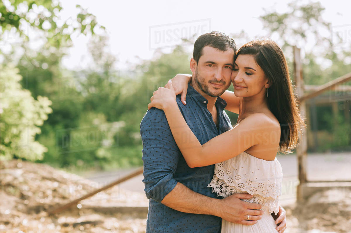 Couple portrait in countryside - Stock Photo - Dissolve