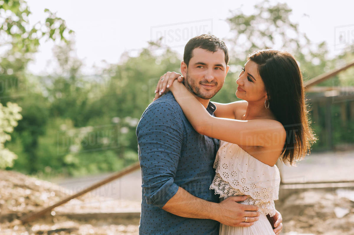 Couple portrait in countryside - Stock Photo - Dissolve