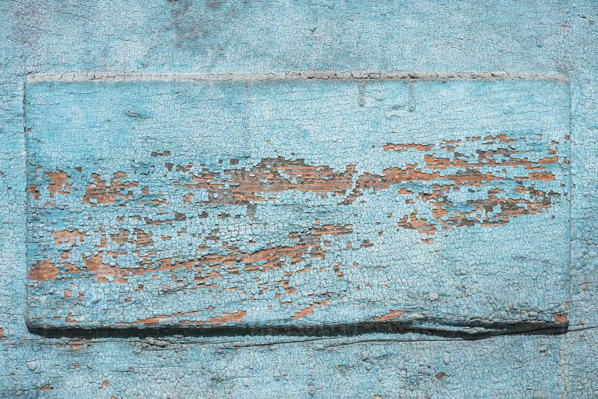 Top view of aged blue weathered wooden background - Stock Photo - Dissolve