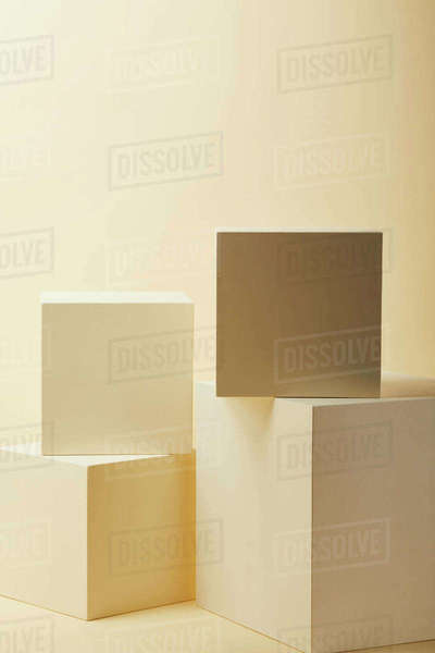 Composition of beige cubes in various sizes - Royalty-free Stock Photo ...