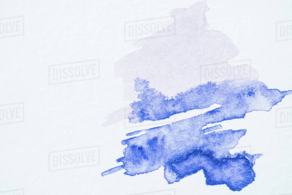 abstract blue watercolor painting on white paper - Royalty-free Stock ...