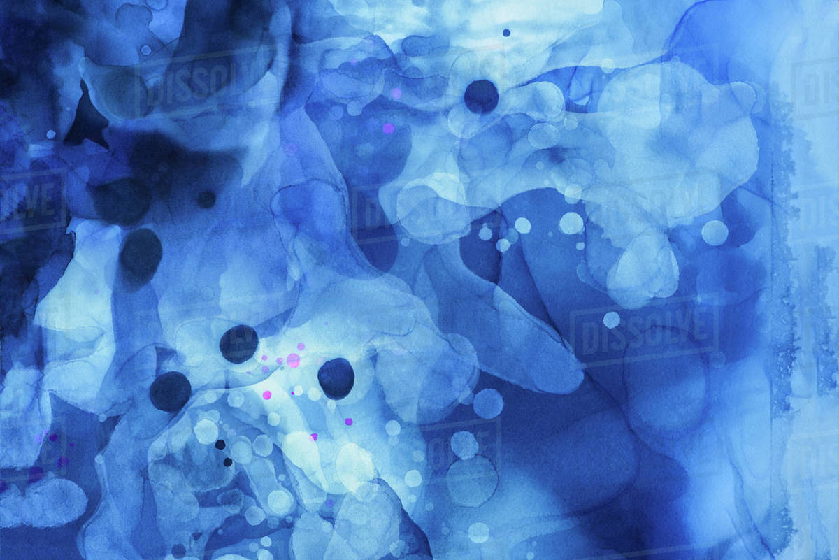 Dark blue splashes of alcohol ink as abstract background - Stock Photo ...