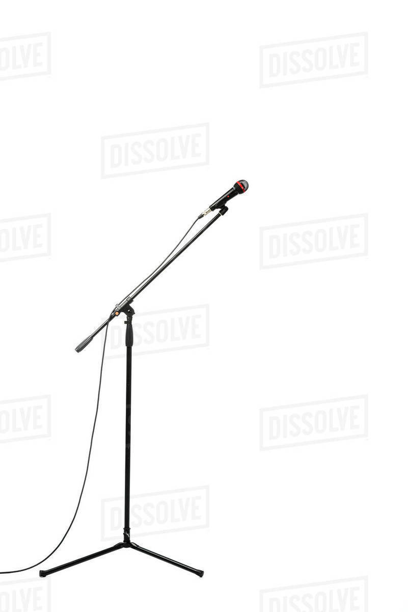 Electric microphone isolated on white background - Stock Photo - Dissolve
