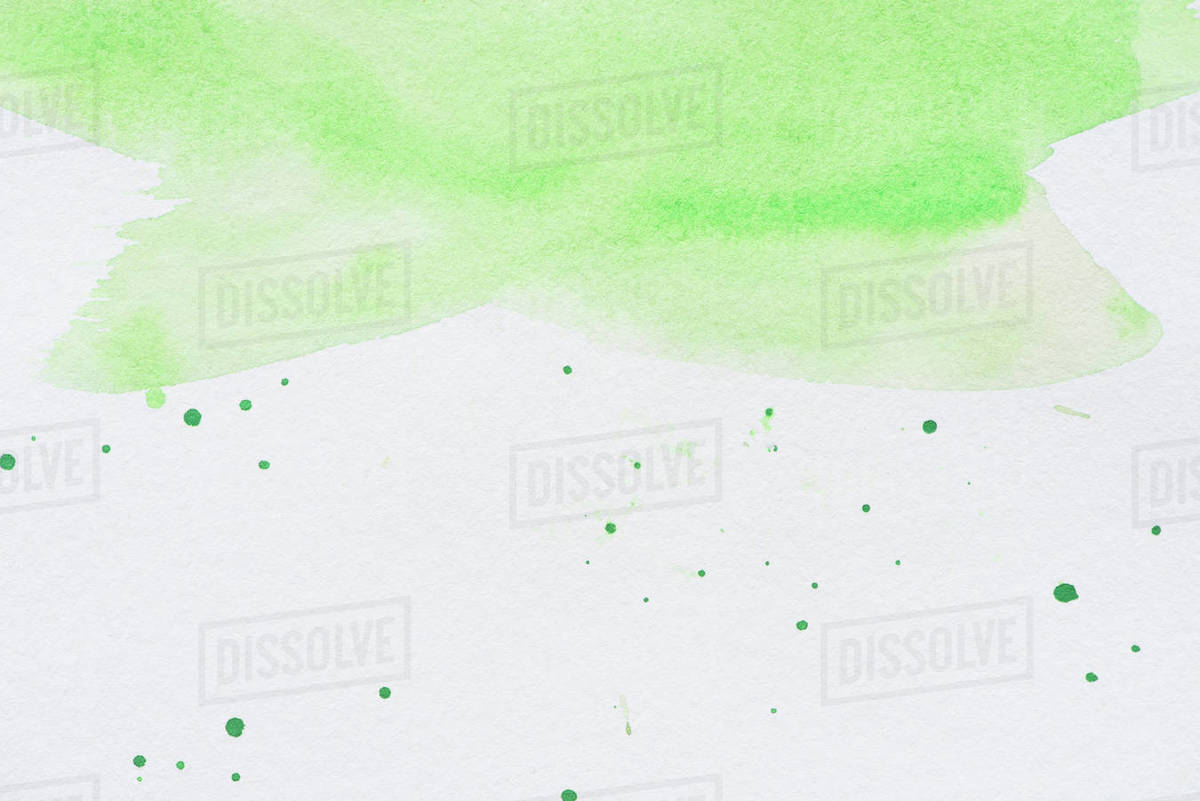 Abstract green watercolor background with splatters - Stock Photo ...